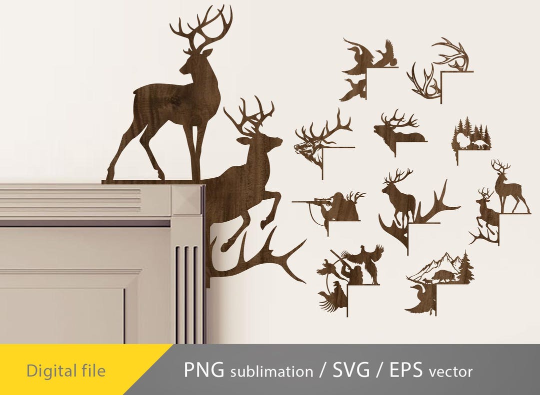 Hunting Door Corner SVG Bundle, Deer Door Corner SVG, Home Decor Svg ...