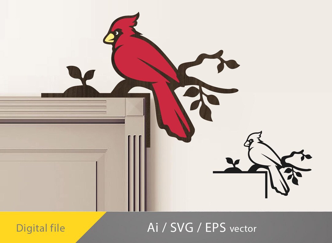 Cardinal Door Topper, Cardinal Door Trim, Cardinal Door Corners Svg ...