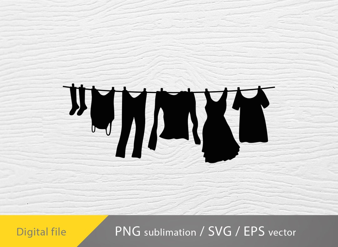 Clothesline Svg, Line of Clothes Png, Drying Clothes Svg, Laundry Svg ...