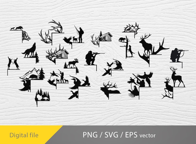 Hunting Door Corner SVG Bundle, Fishing Door Corner SVG, Home Decor ...