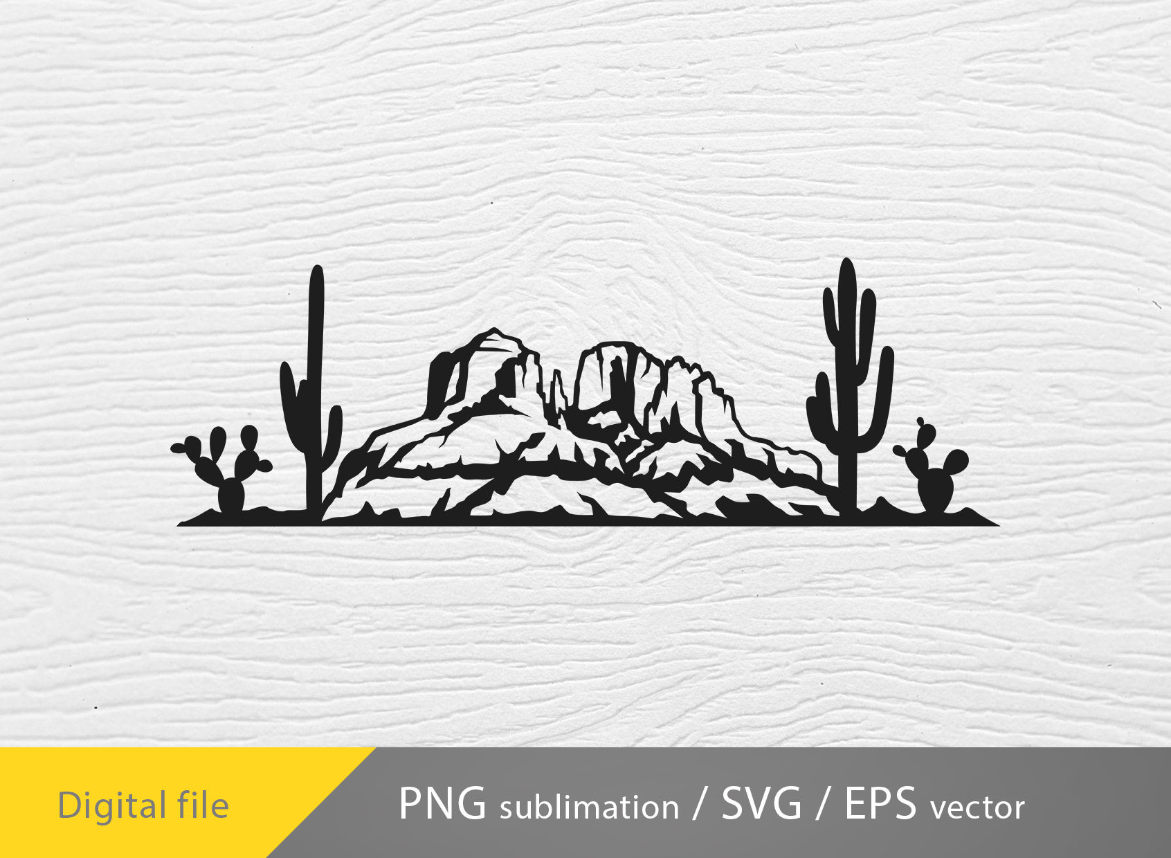 Desert Landscape Svg, Desert Cactus Png, Western Landscape Svg - Etsy