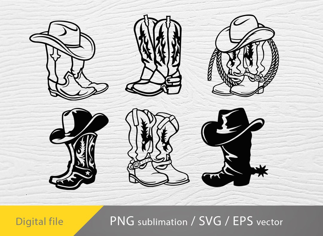 Cowboy Boots SVG Bundle, Cowboy Boots PNG, Cowgirl Boots Svg, Western Boots Svg, Rodeo Svg ...