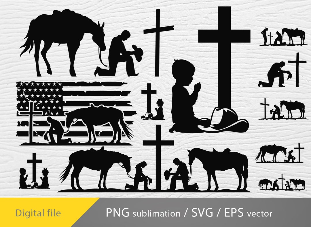 Praying Cowboy Bundle Svg, Cricut File, Praying Cowgirl Svg, Cowboy ...