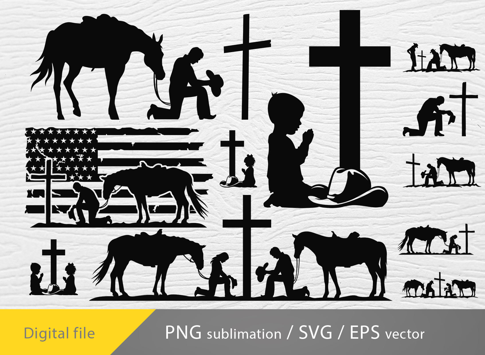 Praying Cowboy Bundle Svg, Cricut File, Praying Cowgirl Svg, Cowboy ...