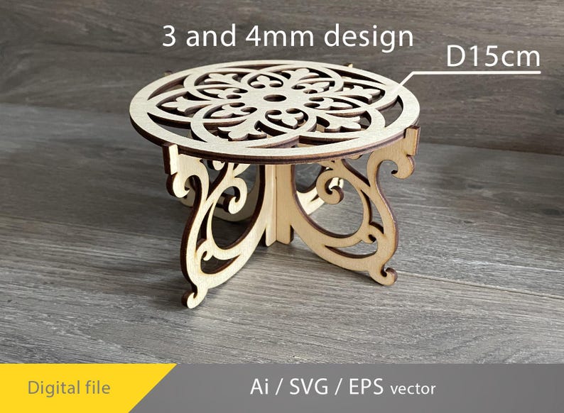 3D Plant Pot Stands Laser Cut, Potted Plant Stand, Flower Pot Support ...