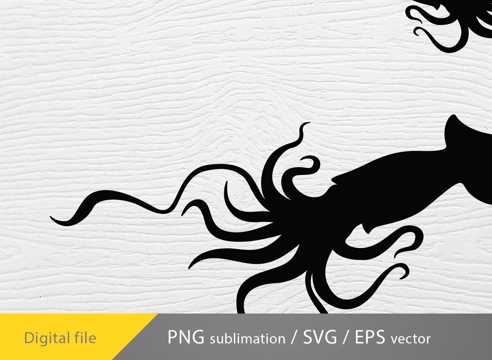 Squid Vector Laser Cut File, Files for Wood Laser Cutting, Squid Svg ...
