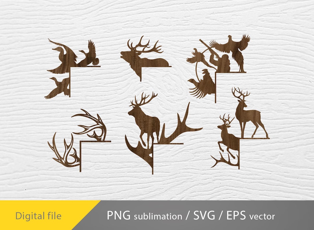 Hunting Door Corner SVG Bundle, Deer Door Corner SVG, Home Decor Svg ...