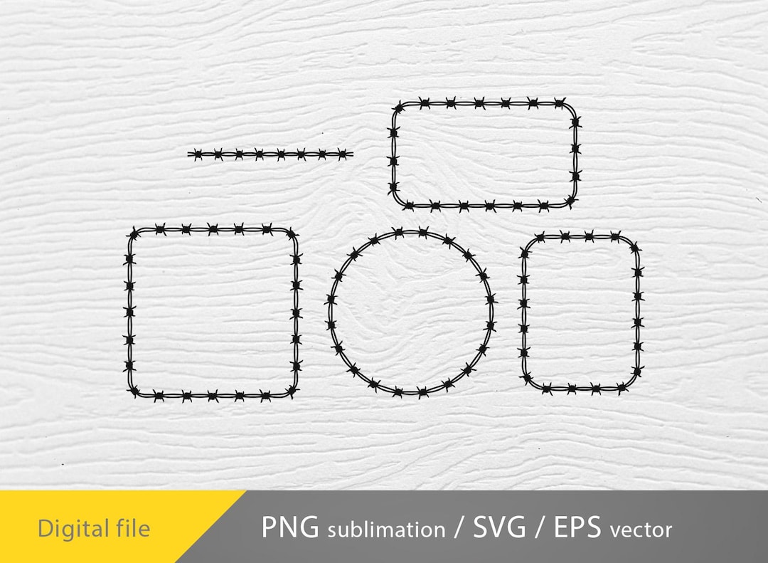 Barbed Wire Svg Bundle Cricut File, Western Design SVG, Barbed Wire ...