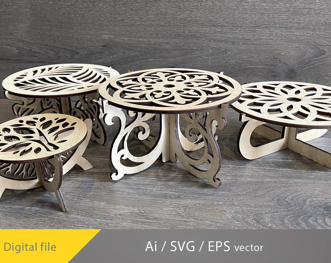 3D Plant Post Stands Laser Cut Svg, Potter Plant Stand, Flower Post ...