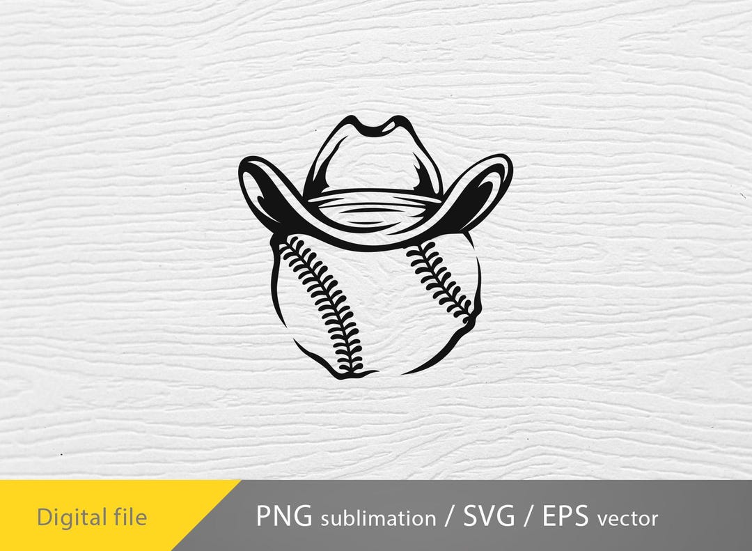 Baseball Cowboy Hat SVG Cut File, Cowboy Player Svg, Cowboy Hat PNG ...