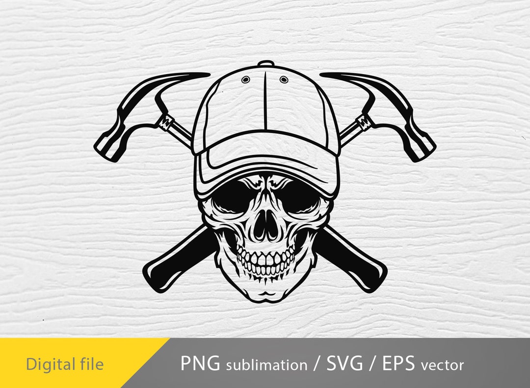 Carpenter Svg, Home Builder Svg, Skull and Hammer Svg, Carpenter Skull ...