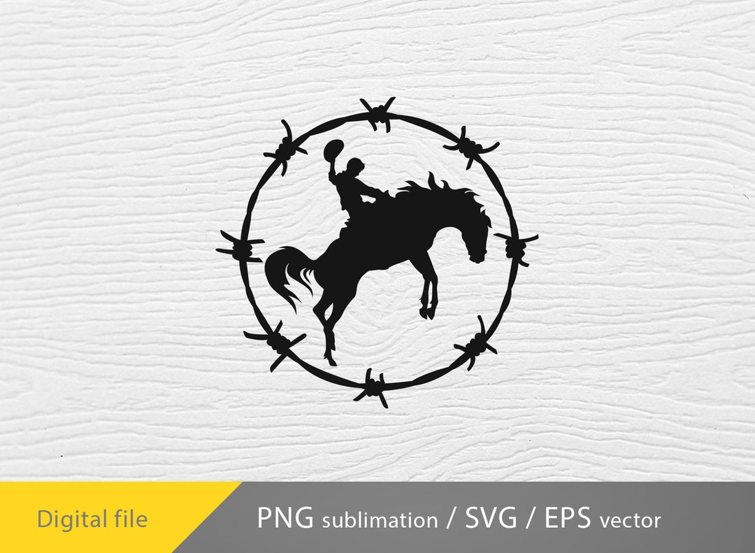 Rodeo Svg, Rodeo Png, Barbed Wire Cowboy Rodeo Svg Eps Dxf Vector - Etsy
