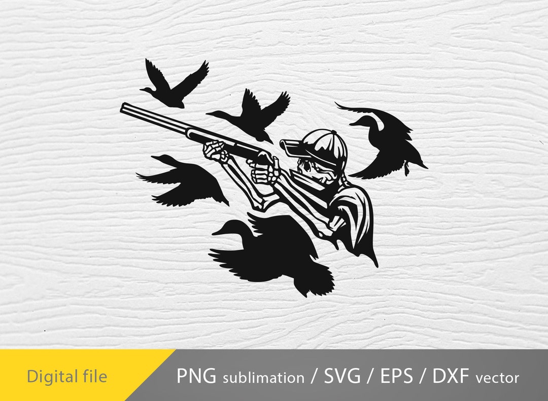 Duck Hunter Svg, Duck Hunting Svg Png Sublimation Skeleton Design ...