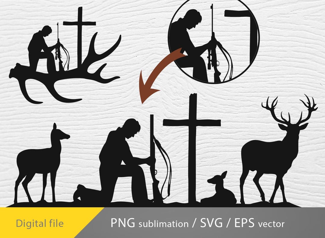 Praying Hunter Bundle Svg, Cricut File, Praying Hunter Svg, Hunter ...
