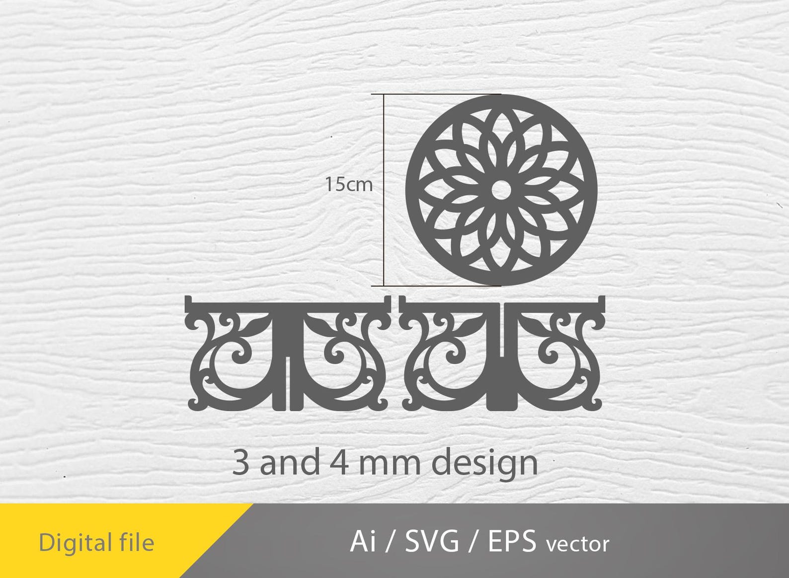 3D Plant Pot Stands Laser Cut, Potted Plant Stand, Flower Pot Support ...
