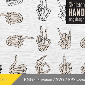 Skeleton Hands Bundle Svg, Skeleton Design Png, Skeleton Hand Sing Svg ...