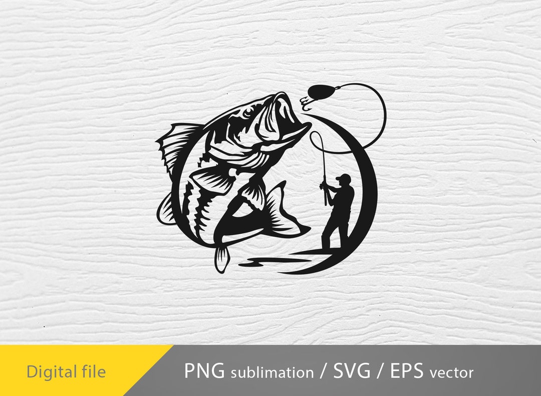 Bass Fishing Svg, Bass Png, Bass Fisherman Png, Cricut File, Fishing ...