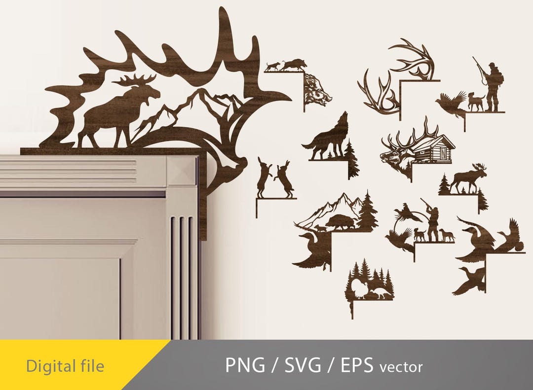 Hunting Door Corner SVG Bundle, Deer Door Corner SVG, Home Decor Svg ...