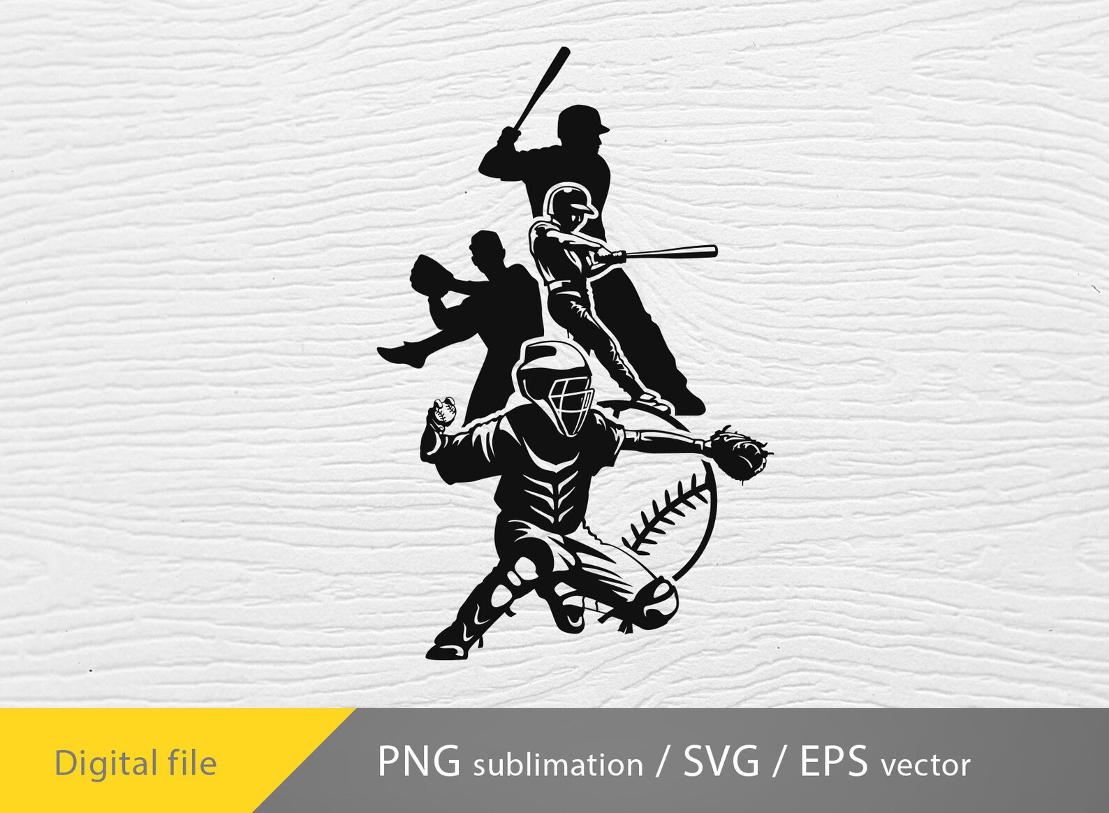 Baseball Players Png Svg Bundle, Baseball Scene Svg, Baseball Player ...