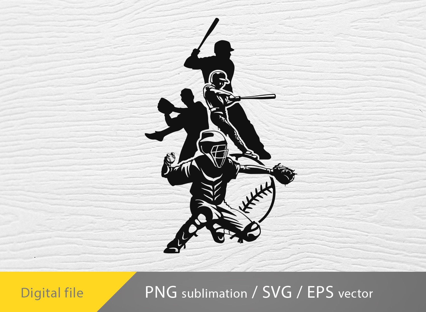 Baseball Players Png Svg Bundle, Baseball Scene Svg, Baseball Player ...