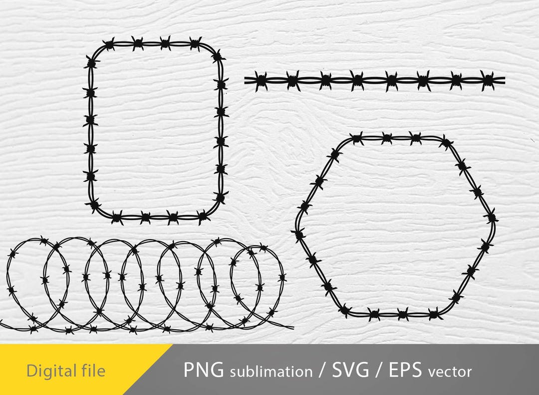 Barbed Wire Svg Bundle Cricut File, Western Design SVG, Barbed Wire ...
