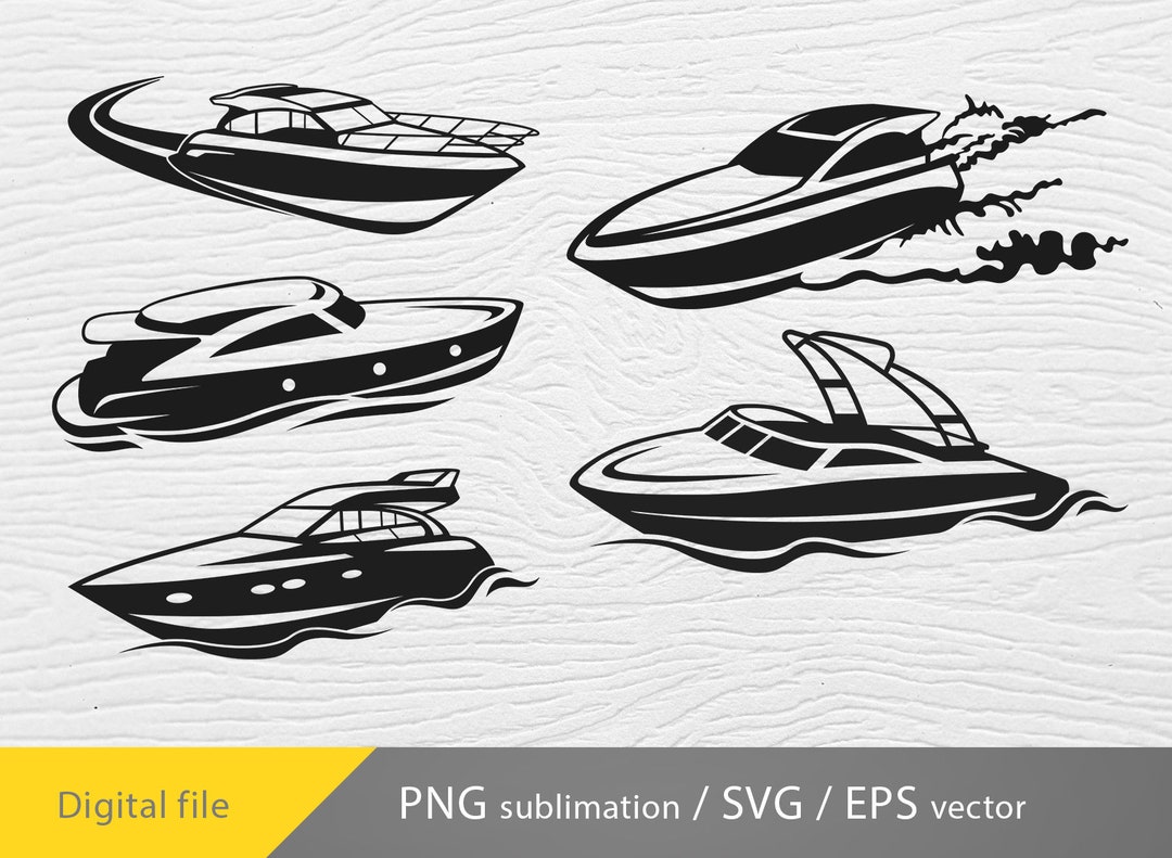 Speed Boat SVG Bundle, Motor Boat Png, Yacht Svg, Speed Boat PNG ...