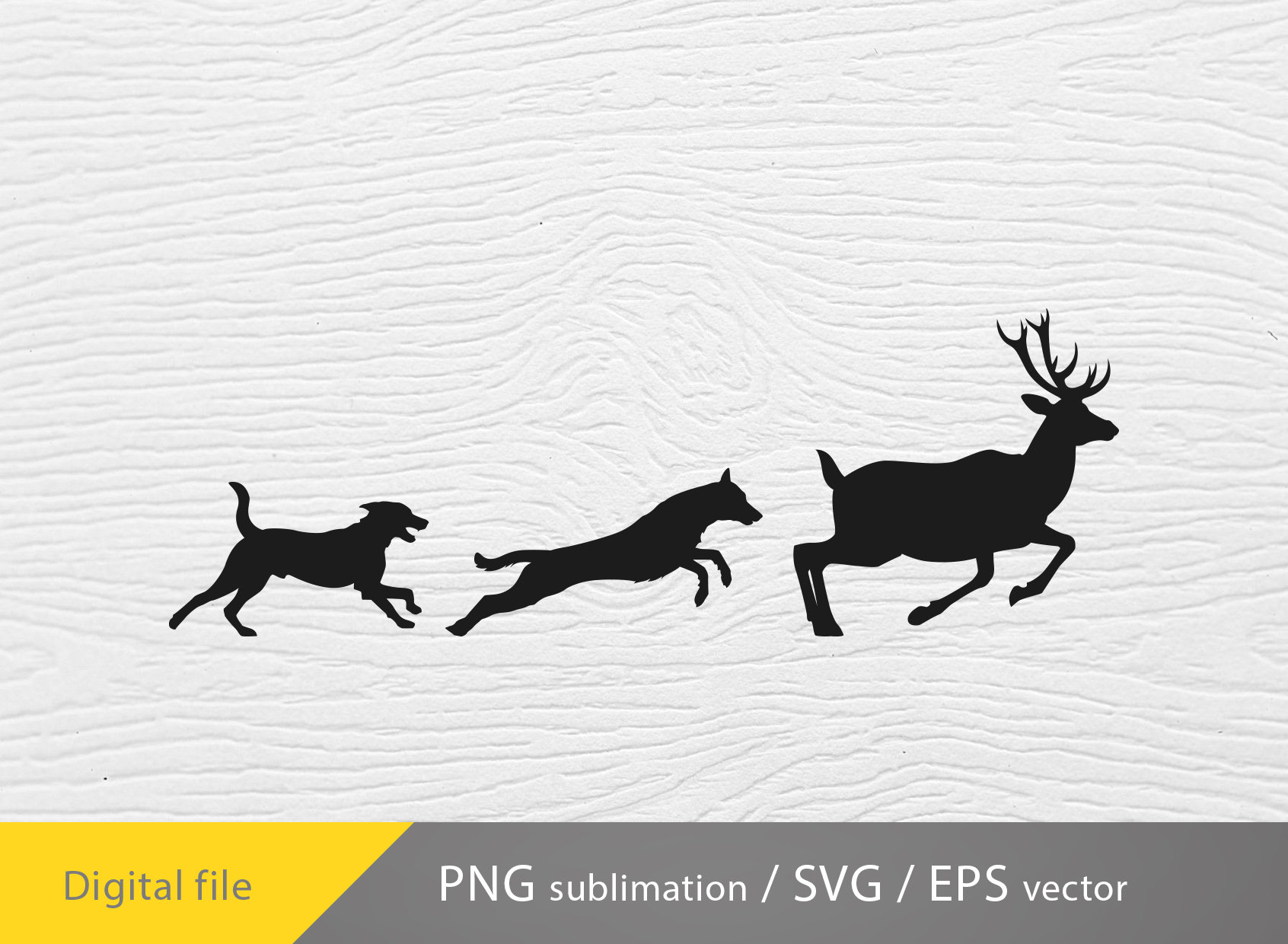 Hounds Running Deer Svg, Deer Hunting, Hunting Dog Svg, Dogs and Deer ...
