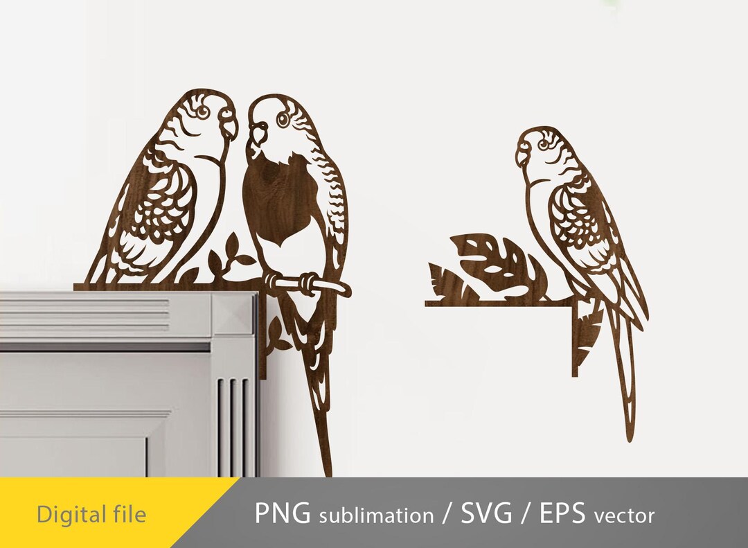 Parrot Budgie Door Corner SVG Bundle, Parrots Budgie Trim Corner SVG ...