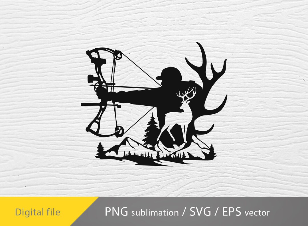 Deer Hunting Svg, Bow Hunting Svg, Deer Antler Svg, Hunting Dad Svg ...