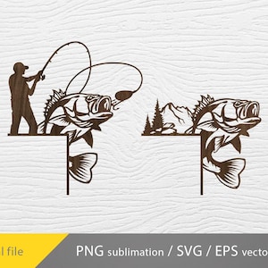 Fishing Door Corner SVG Bundle, Bass Door Corner SVG, Home Decor Svg ...