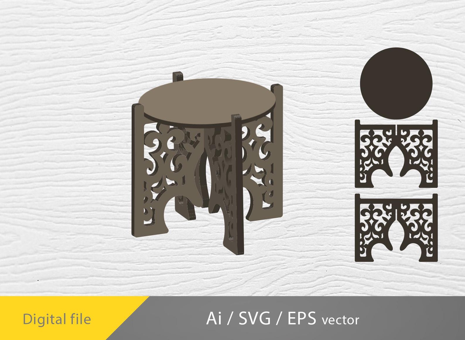 3D Plant Pot Stands Laser Cut, Potted Plant Stand, Flower Pot Support ...