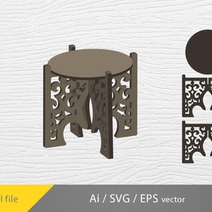3D Plant Pot Stands Laser Cut, Potted Plant Stand, Flower Pot Support ...