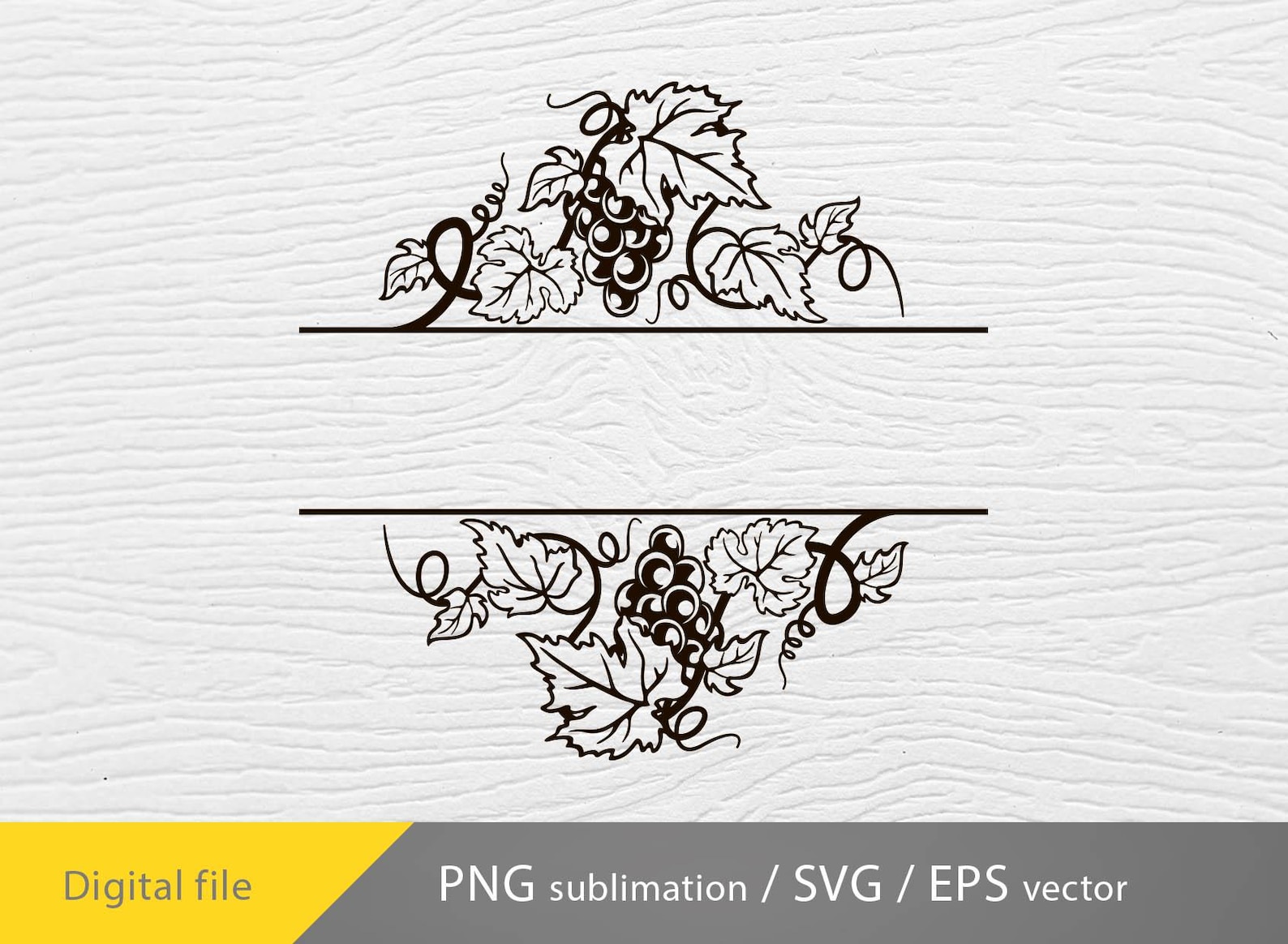 Grapes Svg, Grapes Ornament Svg, Grapea Name Split Svg, Grape Leaves ...