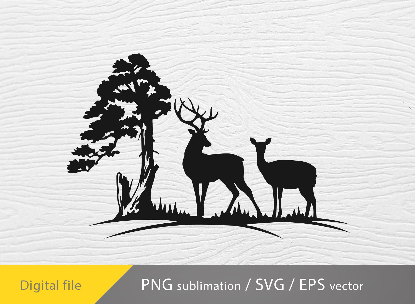 Deer Nature Scene Svg Cricut File Deer Hunting Deer Vector - Etsy