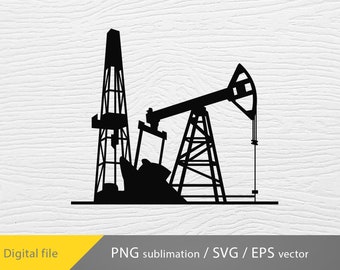Oil Field Svg, Oil Field Scene, Oil Derrick Svg, Oil Rig Svg, Oil Pump ...