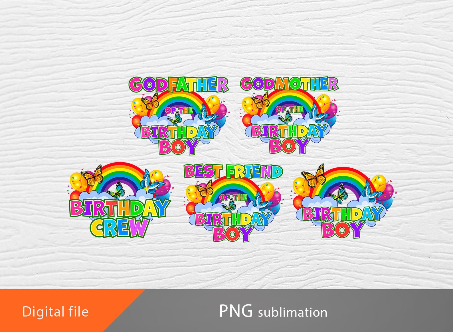 Rainbow Birthday Boy PNG, Family Bundle, Rainbow Sublimation, Rainbow ...
