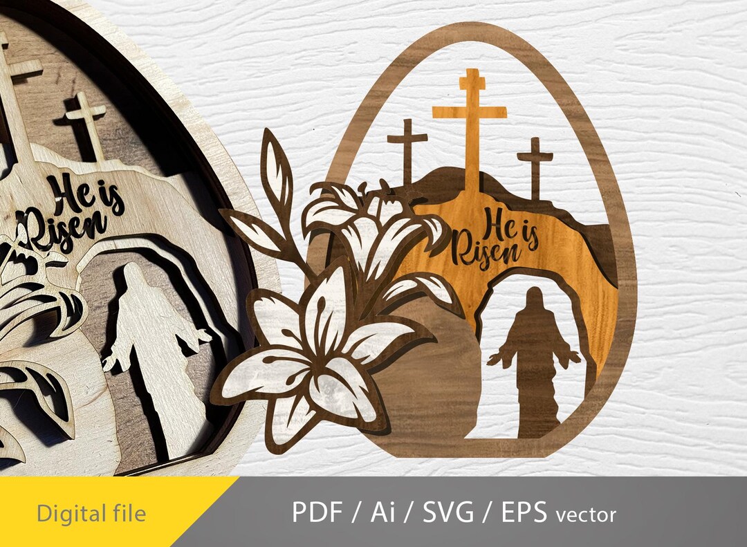 Easter Eggs Svg Laser Cut Resurrection Egg Decor He is Risen Tiered ...