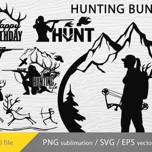 Girl Hunter Vector Bundle Svg, Bow Hunting Svg, Deer Hunting Svg, Deer ...