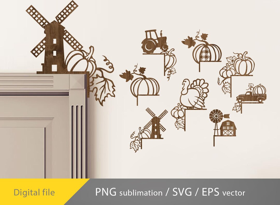 Fall Door Corners Bundle, Fall Trim Corner Laser Cut, Autumn Door ...