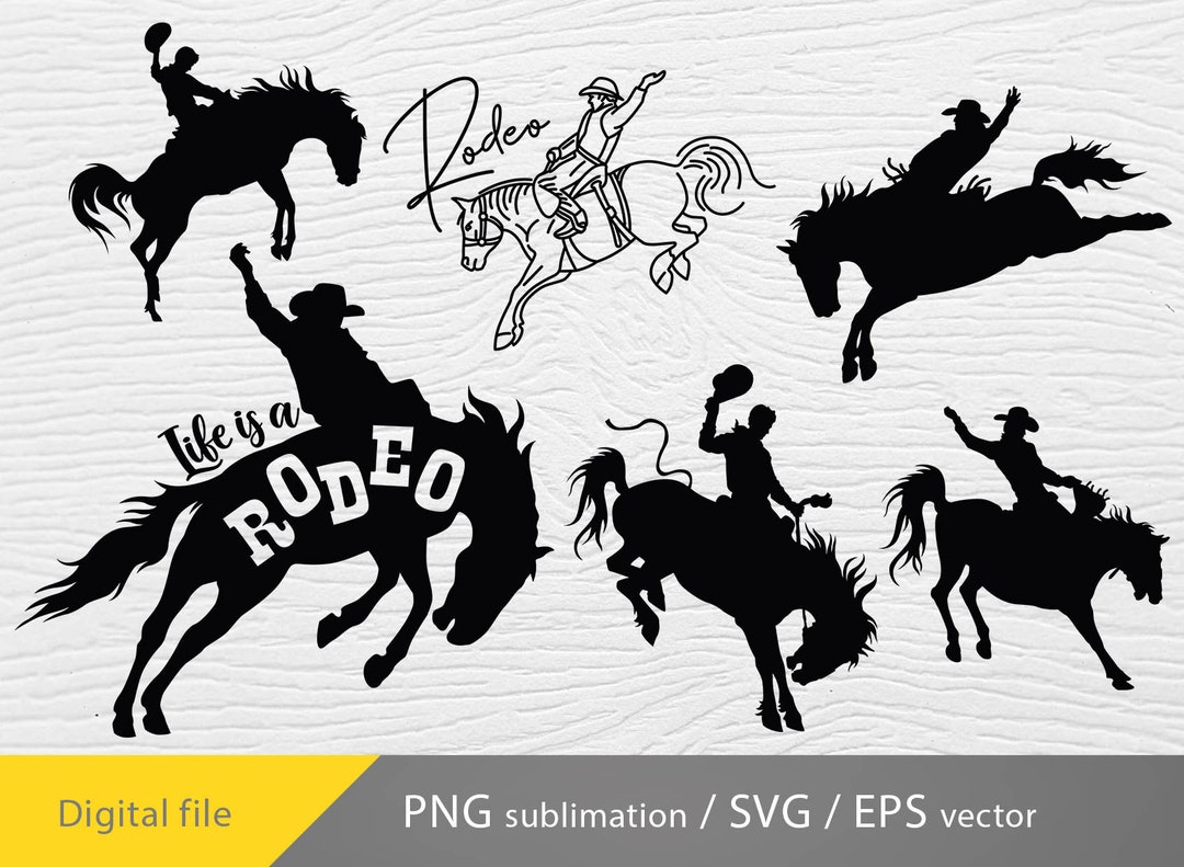 Cowboy Rodeo Bundle Svg Rodeo Horse Svg, Bucking Rodeo Svg, Cowboy ...
