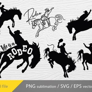 Cowboy Rodeo Bundle Svg Rodeo Horse Svg, Bucking Rodeo Svg, Cowboy ...