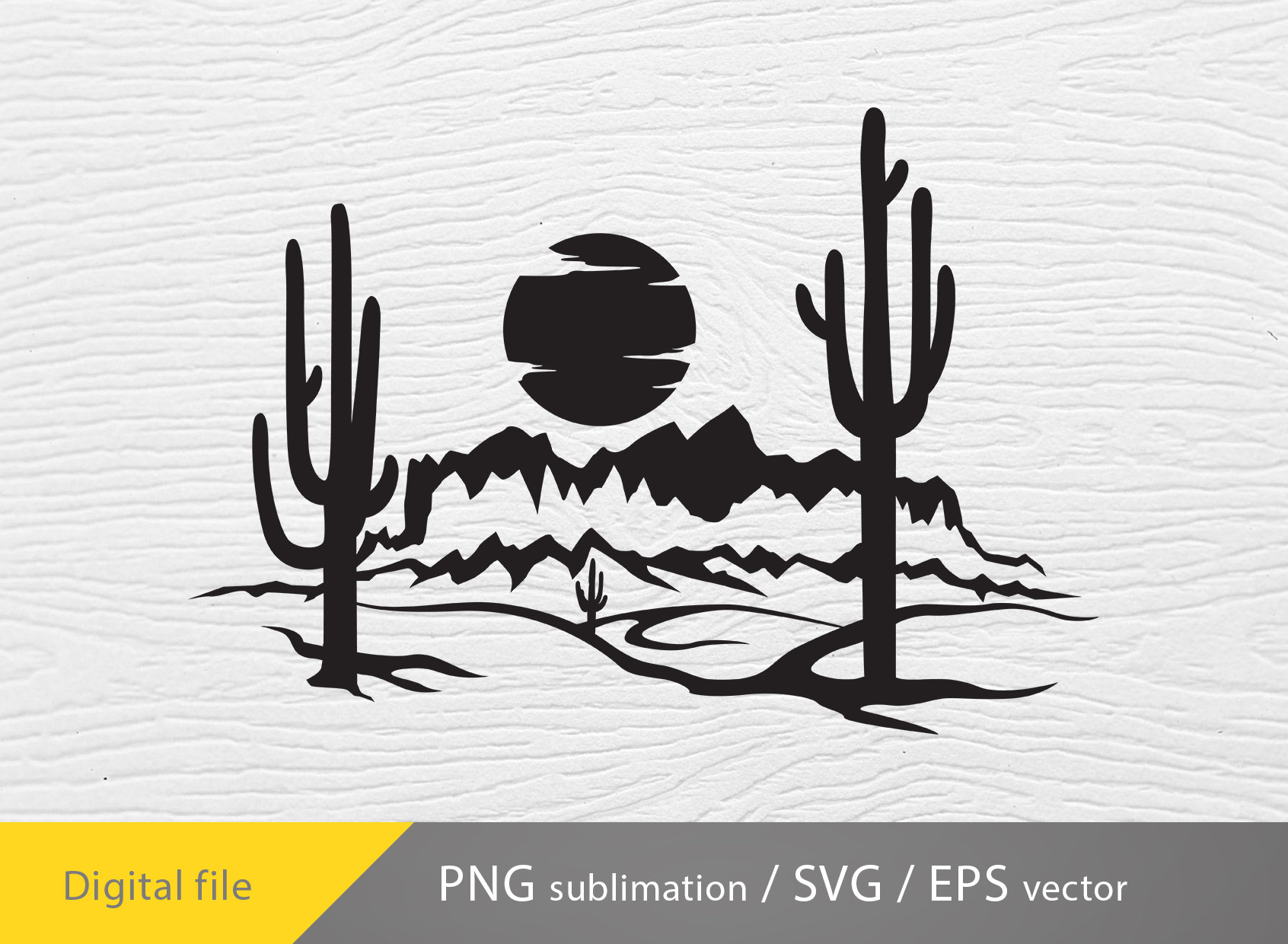Desert Landscape Svg, Desert Cactus Svg, Country Scene Svg, Desert Svg ...