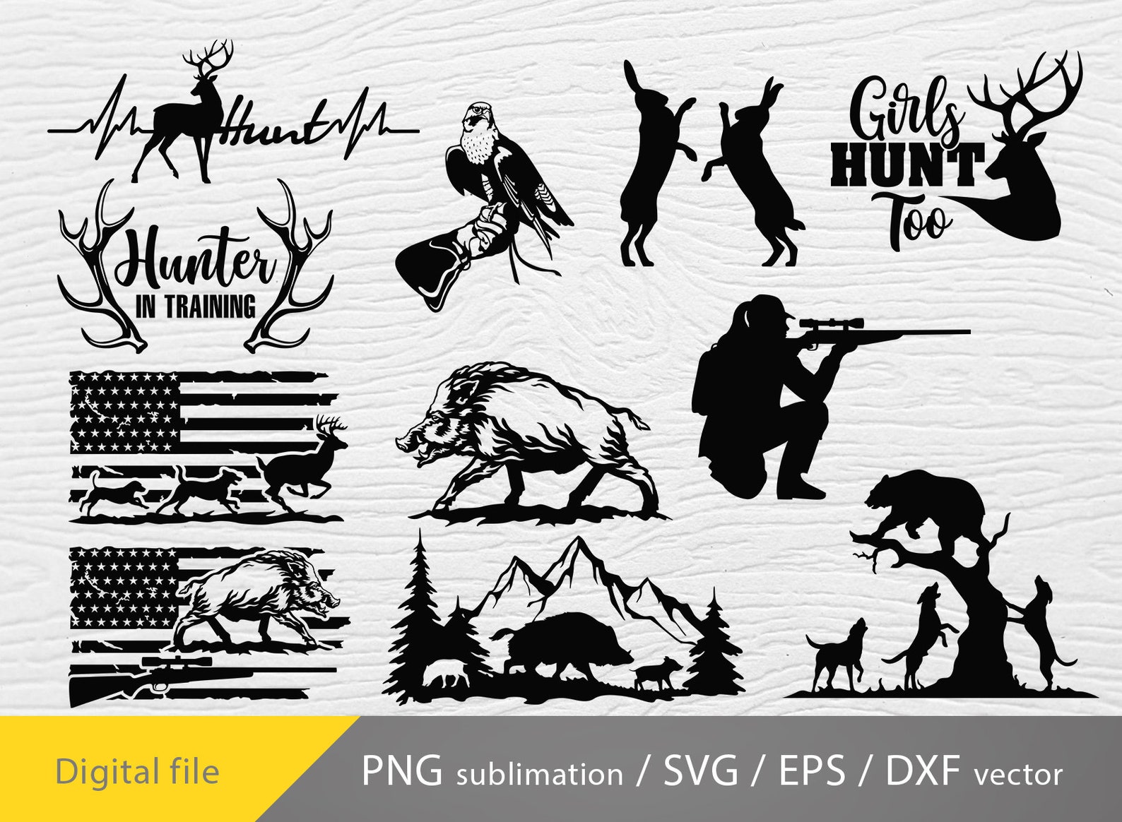 Hunting Bundle SVG Vector, Deer Hunting Svg, Hunting Life PNG, Hunt SVG ...
