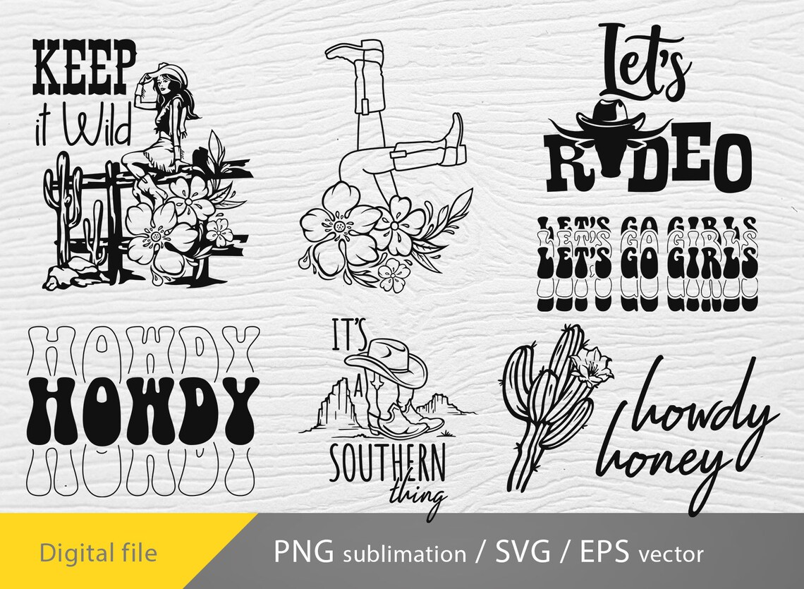 Western Design Bundle Svg, Southern Bundle Svg, Country Bundle, Cowboy ...