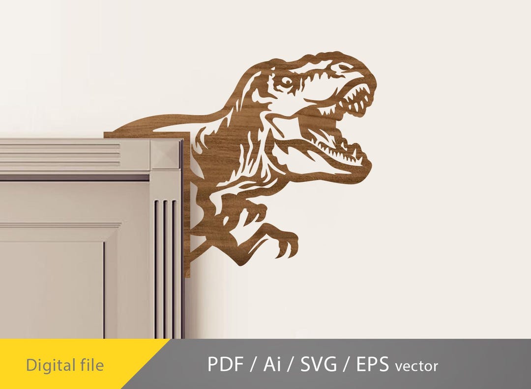 Dinosaur T-rex Door Trim Corner Dinosaur Door Topper, Door Corner, Door ...