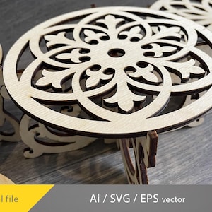 3D Plant Pot Stands Laser Cut, Potted Plant Stand, Flower Pot Support ...