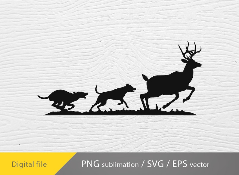 Hounds Running Deer Svg, Hunting Scene Png, Deer Hunting, Hunting Dog ...