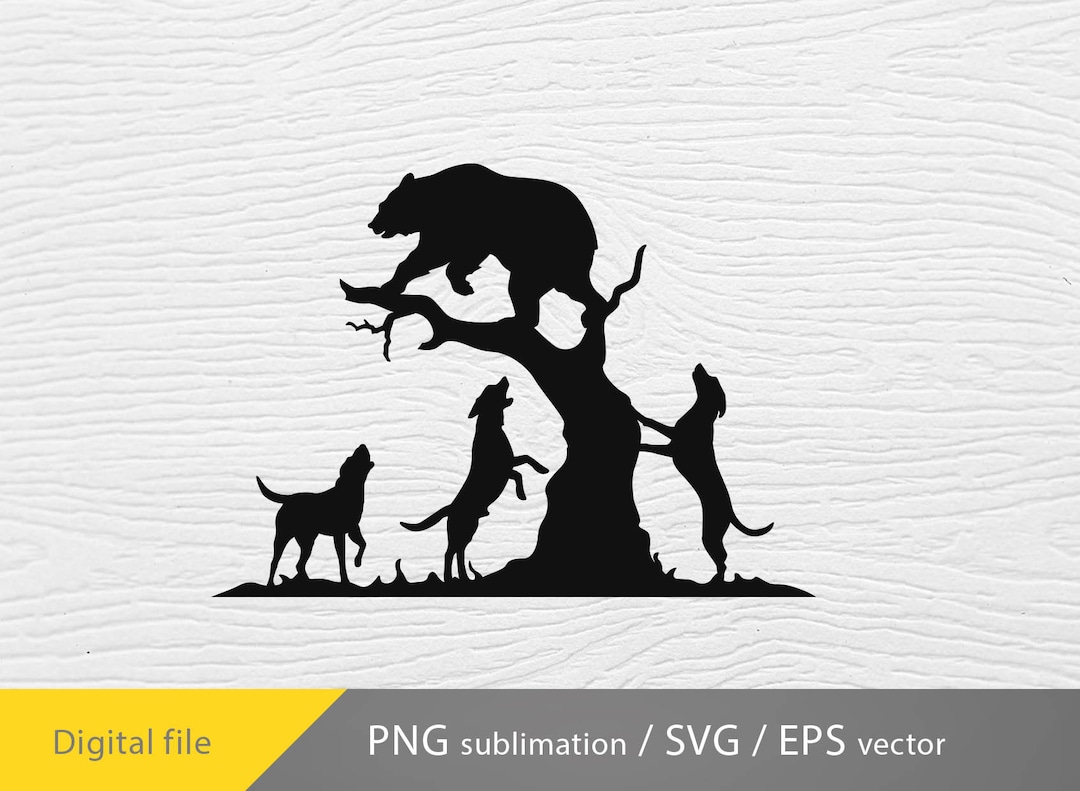 Hounds Treed Bear Svg, Hunting Dogs Svg, Bear Hunting Svg, Svg Eps ...