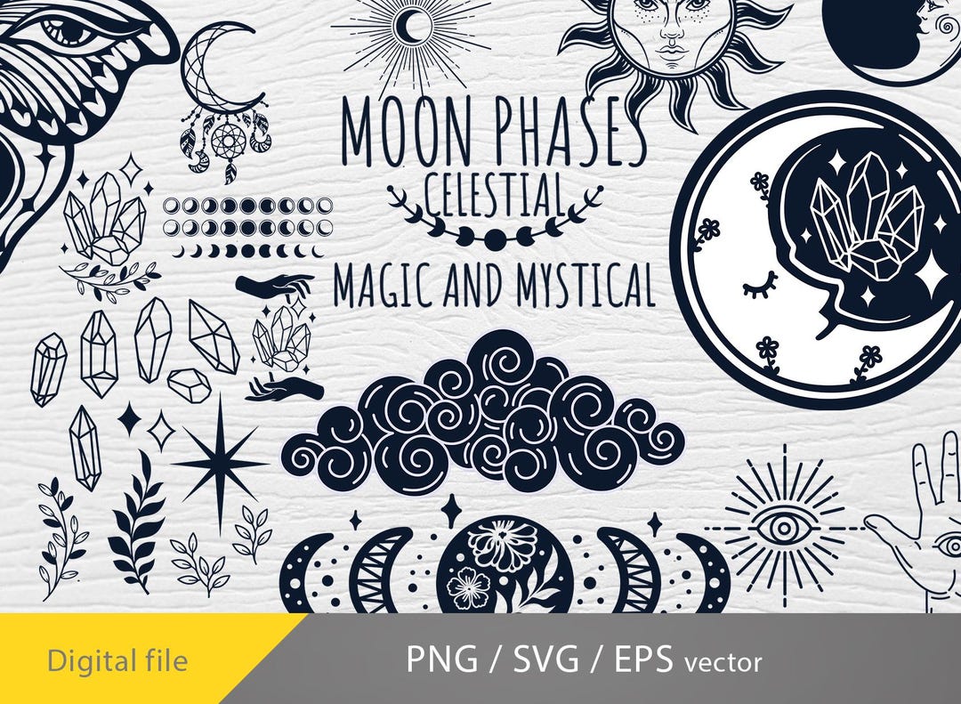 Celestial Svg Bundle, Boho Svg Cut File for Cricut, Mystical Print for ...