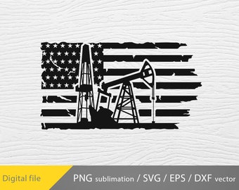 Oil Field Scene, Oil Derrick Svg, Oil Rig Svg, Oil Pump Svg, Clipart ...